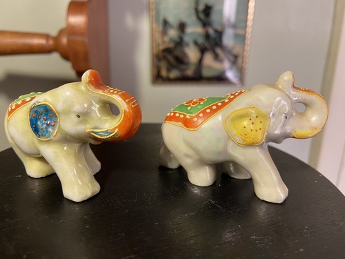 Vintage Yellow Luster Porcelain BOHO African Elephant Figurine Hand ...