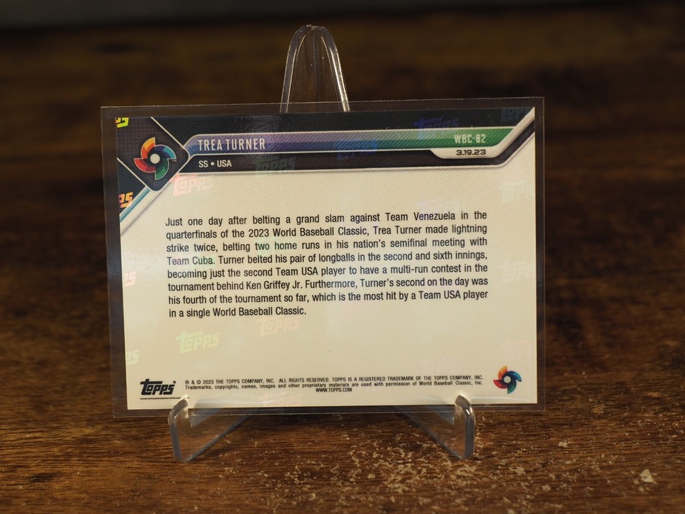 2023 Topps Now World Baseball Classic Purple Trea Turner 10/25 USA #WBC ...