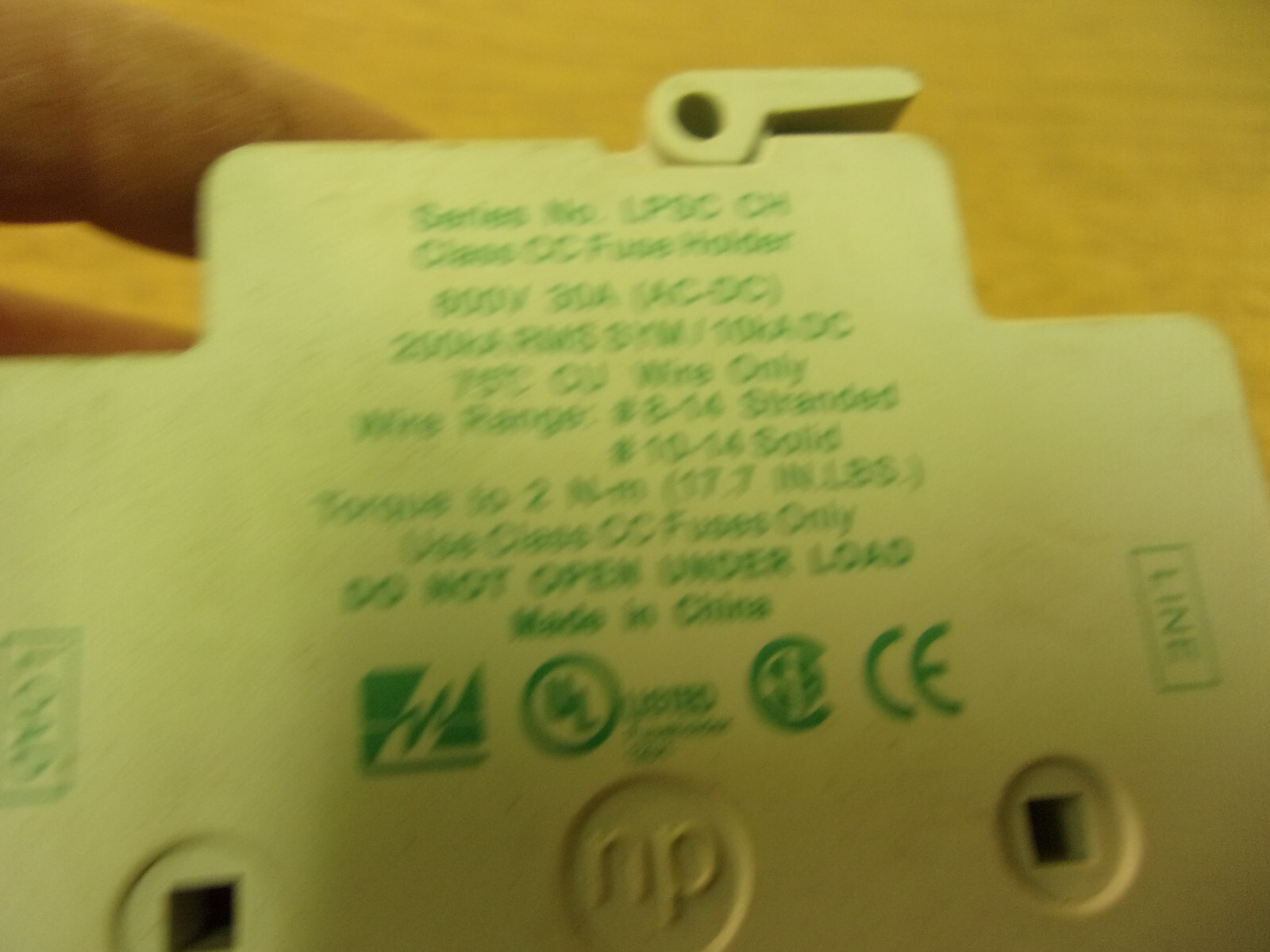 LOT OF 2 Littelfuse Powr-Safe Class CC Fuse Holder Series LPSC CH 600V 30A | eBay