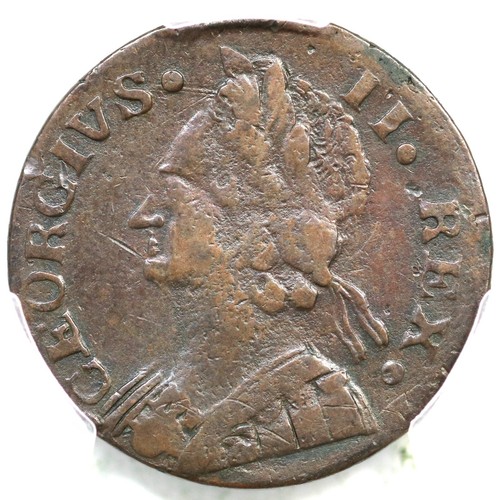 '1747' V 1-47A R-5 PCGS VF 35 GEORGIVS II Machin's Mills Halfpenny ...