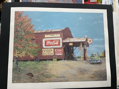 Signs of the Time Signed Print by Jim Jordan Retro Gas Station Texaco ...
