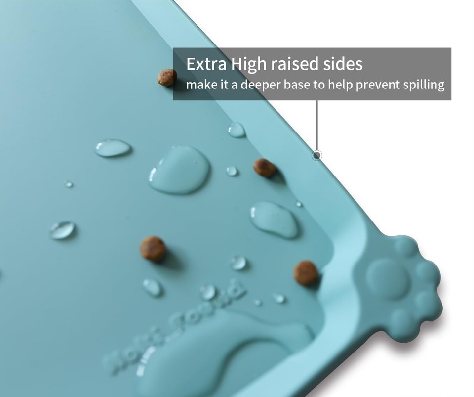 Hoki Found L Silicone Non Slip Pet Food Tray - Dog 22” x 14”, Light ...