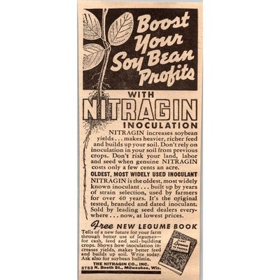 The Nitragin Co. Inc. Inoculation Milwaukee WI 1940 Racine WI Clipping ...