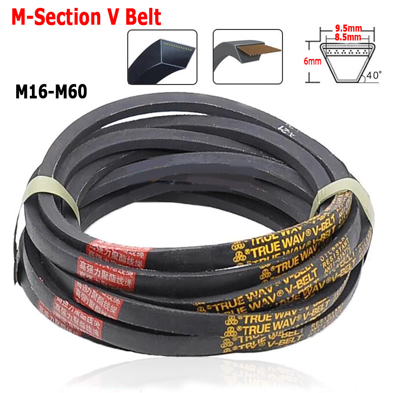 1 Pcs M-Section V-Belt M16-M60 Rubber Close Loop Drive V Belt Sizes 9 ...