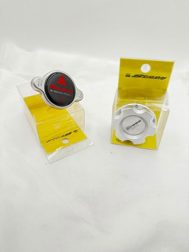 1990-1995 SPOON ENGINE OIL CAP WITH RADIATOR CAP Fits Ef Eg Ek Dc2 Dc5 ...