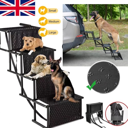 Portable Pet Dog Ramp Car Boot Access Lightweight Folding Steps Ladder ...