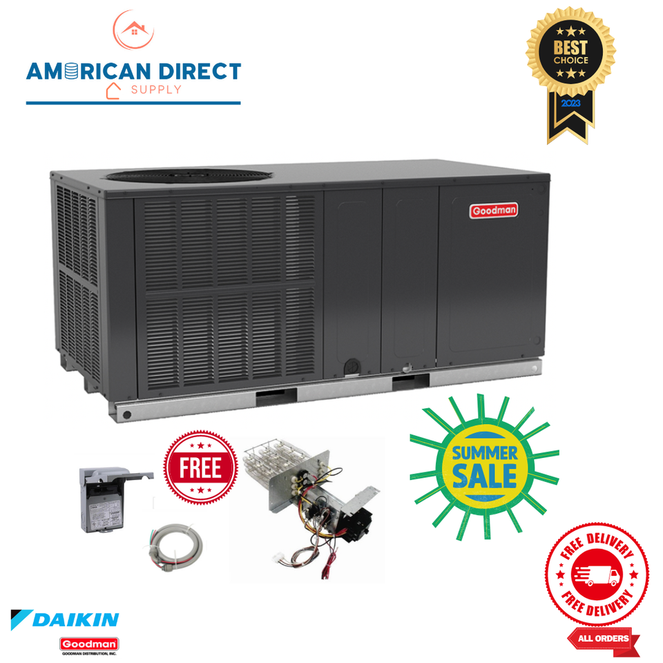 3 Ton HEAT PUMP Package Unit Goodman 13.4 SEER2 Central Air Conditioner ...