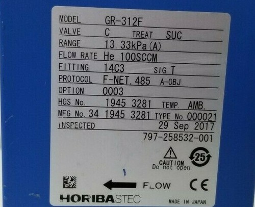 HORIBA GR-312F Mass Flow Controller for sale online | eBay