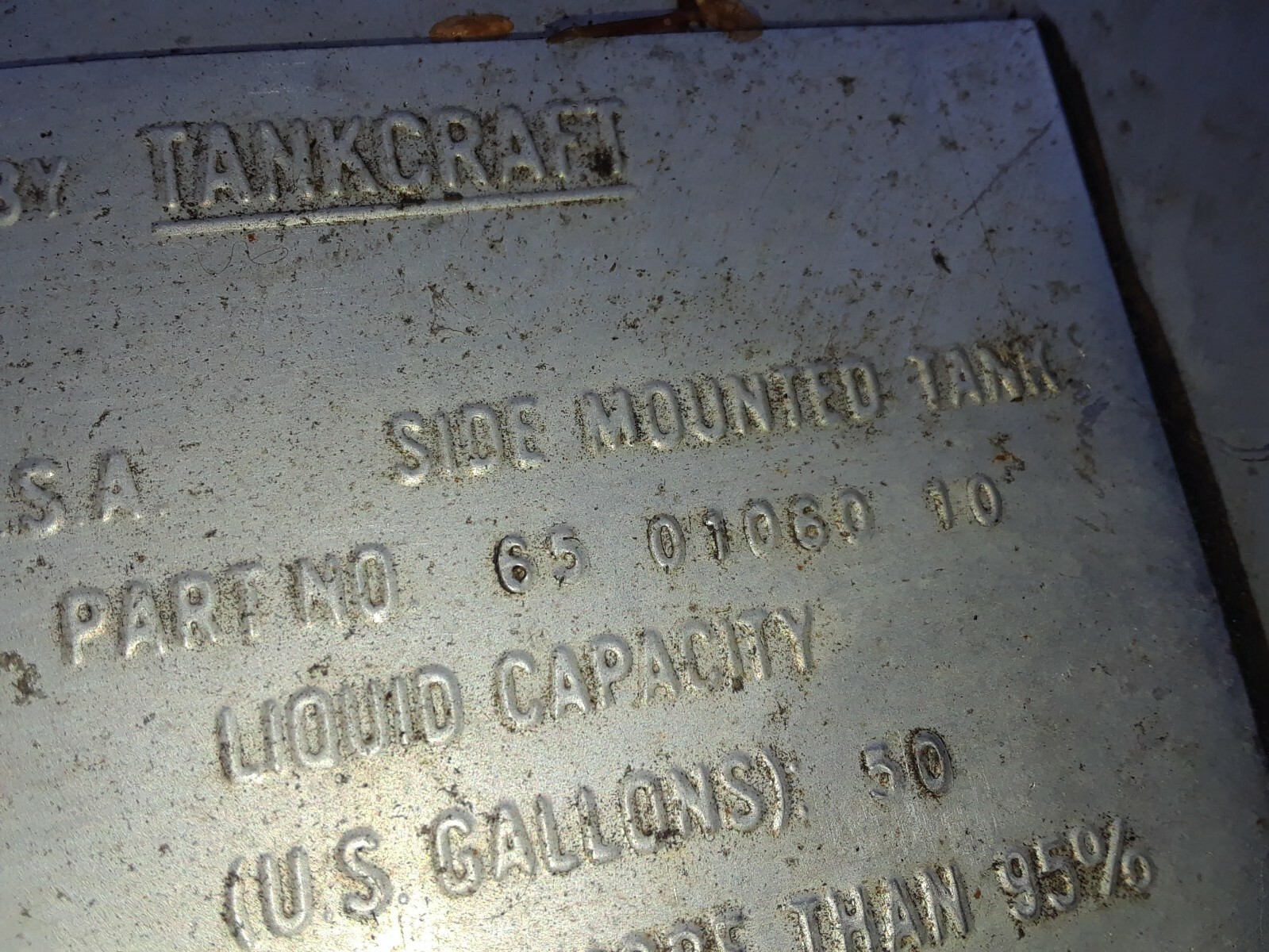 TANKCRAFT 50 GALLON SIDE MOUNTED FUEL TANK 650106010 / 65-01060-10 | eBay