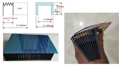 Armored bellows way covers, width 190 mm x height 55 mm x Lmax 254 mm ...
