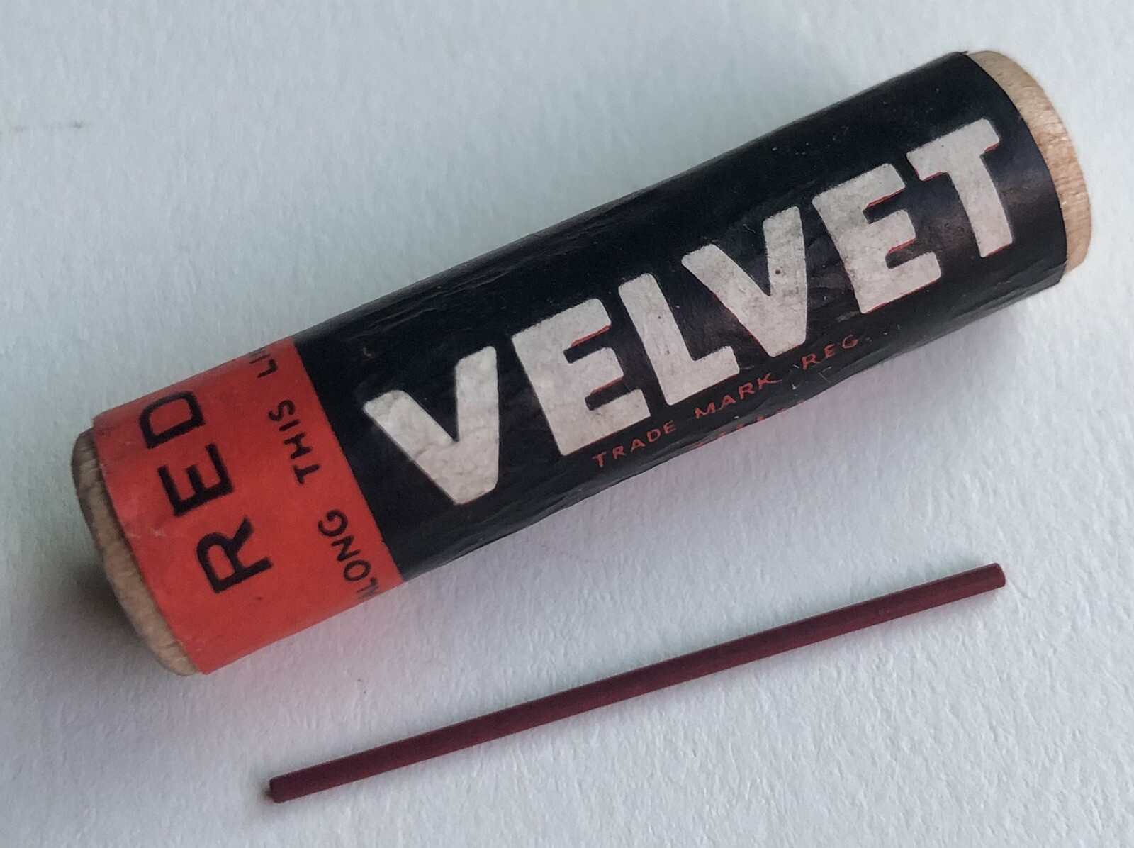 Vintage Velvet Mechanical Pencil Lead Red 1.18mm 1-3/8" NOS Wood Tube ...