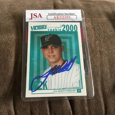 Autographed 2000 Victory Josh Beckett rookie JSA STICKER & CERT | eBay