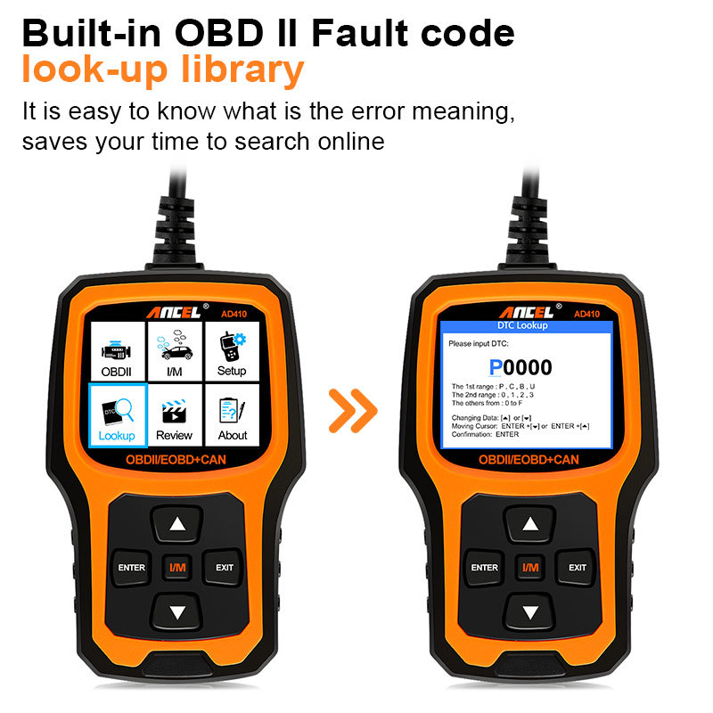 ANCEL AD410 OBD2 Scanner Code Reader Car Diagnostic Scan Tool Check ...