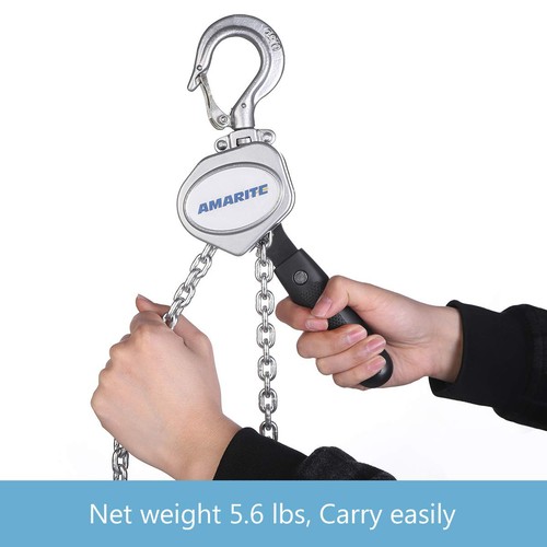 Mini Lever Chain Hoist 1/2 ton，Small Come Along 1100 lbs 5ft Lift ...