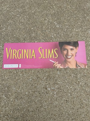 Virginia Slims Cigarettes Sign Store Display Header Rack Topper 24.5x8 ...