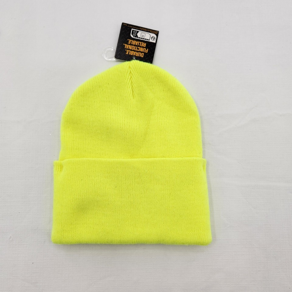 CAT High-Vis Cuff Bright Yellow Winter Hat Beanie | eBay