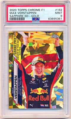 2020 Topps Chrome Sapphire F1 Max Verstappen Gold #162 (49/50) PSA 9 ...