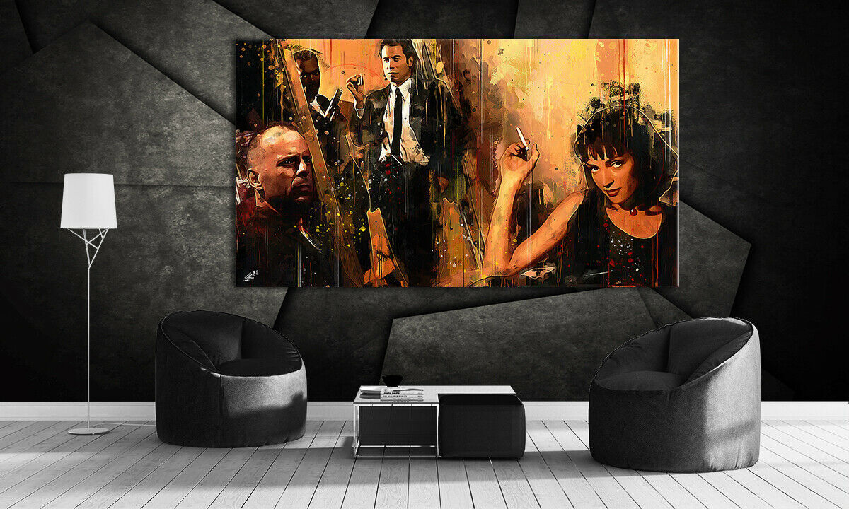 PULP FICTION BILD AUF LEINWAND WAND FILM TARANTINO GESCHENK MAN ...