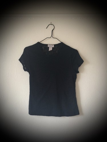 MKM Designs Women's Black Sheer Letters Blouse/Top, Size M, EXCELLENT ...