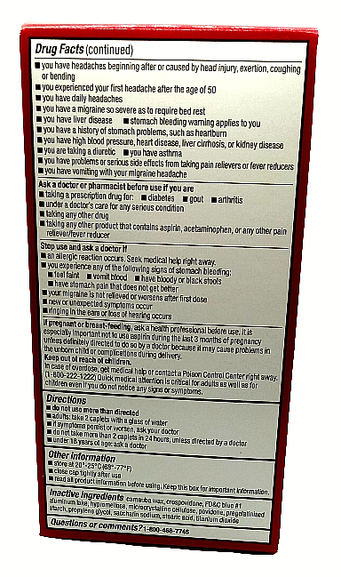 Excedrin Migraine Pain Reliever Aspirin Acetaminophen Caffeine 300 Ct ...