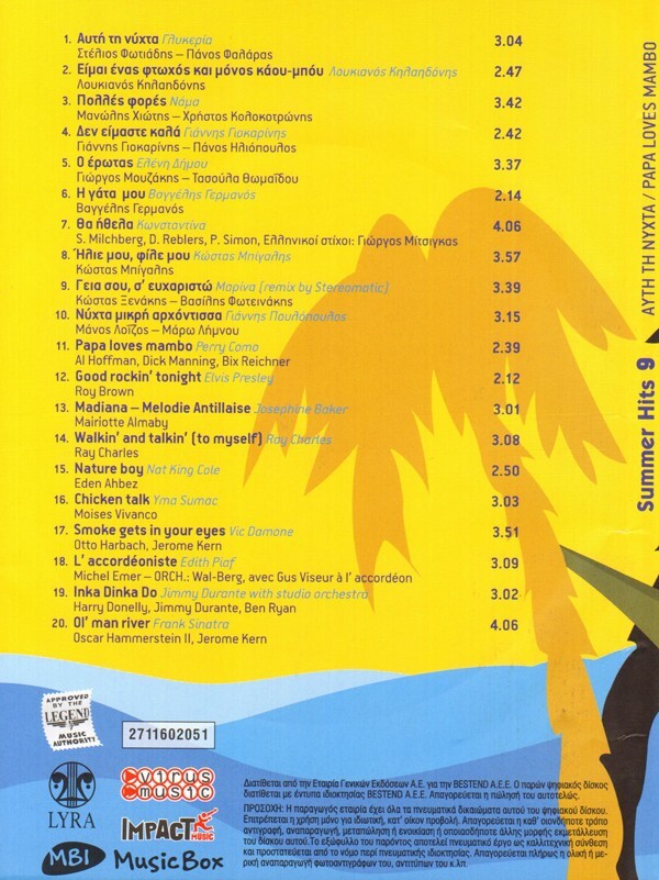 Summer Hits 9 - Various - 20 Greek & World Hits / Music CD NM | eBay