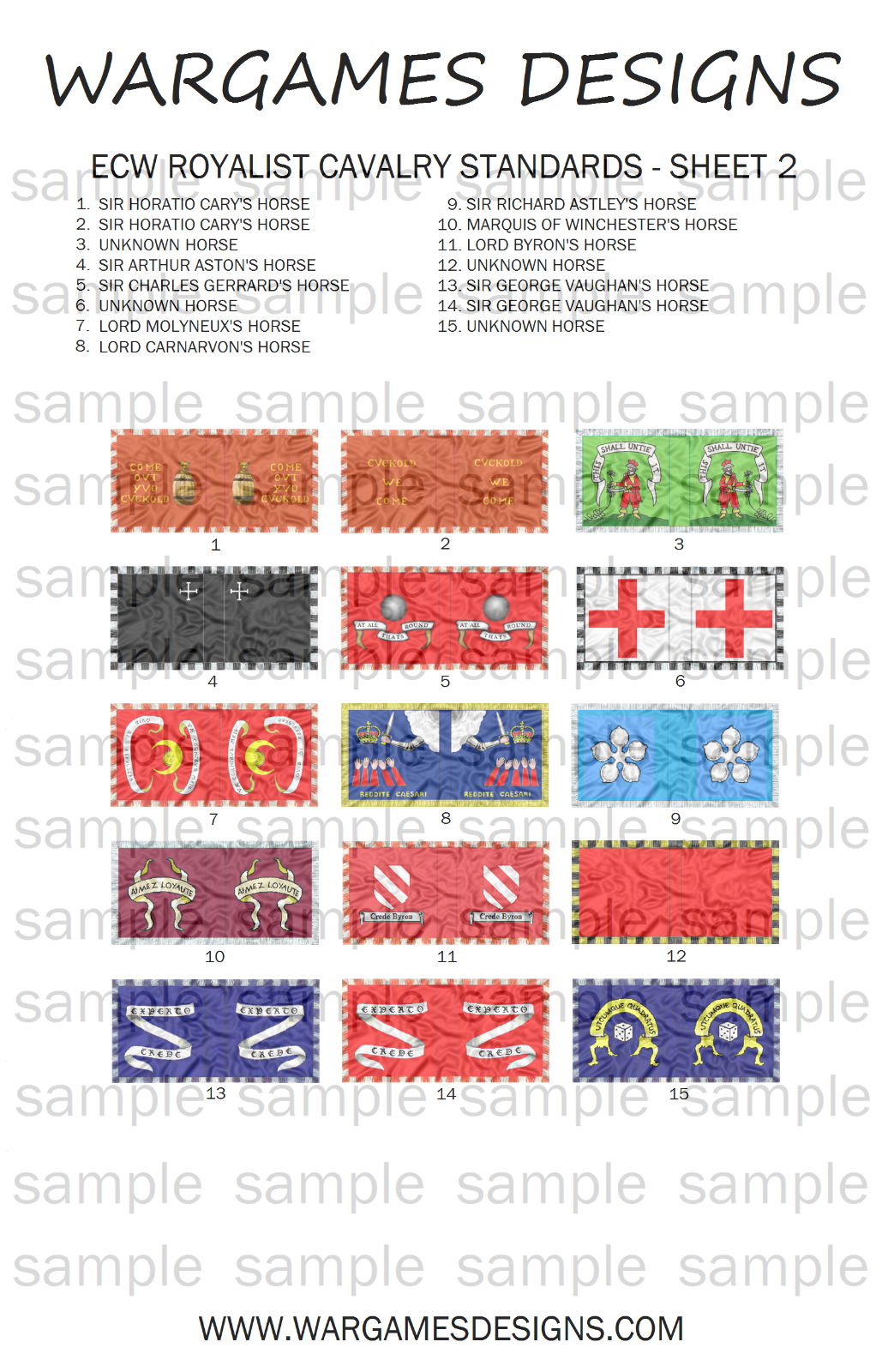 28mm ECW Royalist Horse Flags Sheet 2 - Pike & Shotte, FOG, DBR, WECW ...