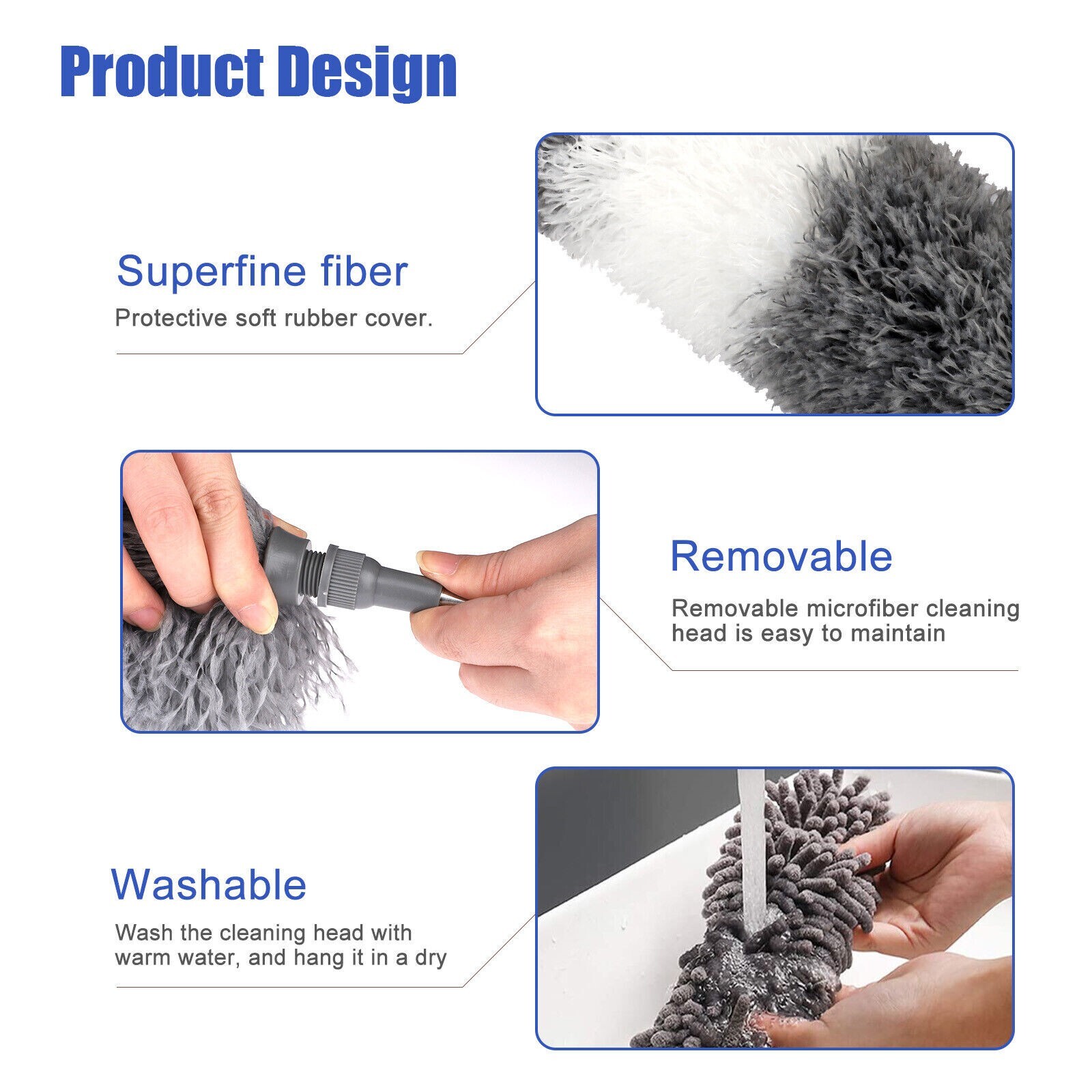 4 PCS Microfiber Dusting Duster Soft Feather Brush Household Cleaning ...