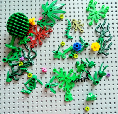 54 Pieces LEGO FOLIAGE PARTS Trees Bushes Plants Flowers Leaves ...