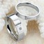 Titanium Stainless Steel CZ Love Lock & Key Promise Ring Couple Wedding ...