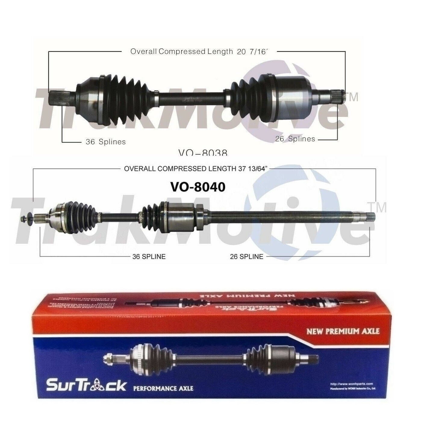 For Volvo C30 C70 S40 FWD Pair of Front CV Axle Shafts SurTrack Set Aut ...
