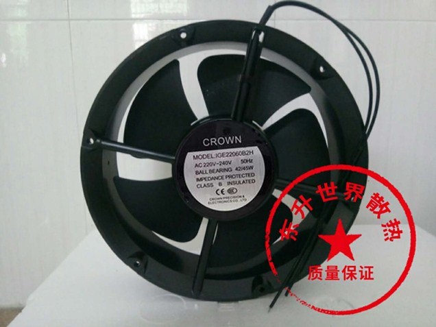 1pc for CROWN Fan IGE22060B2H AC 220-240V 22060 22cm 2 Wire cooling fan ...
