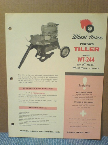 WHEEL HORSE WT-244 TOW BEHIND TILLER SALES BROCHURE. ORIGINAL! | eBay