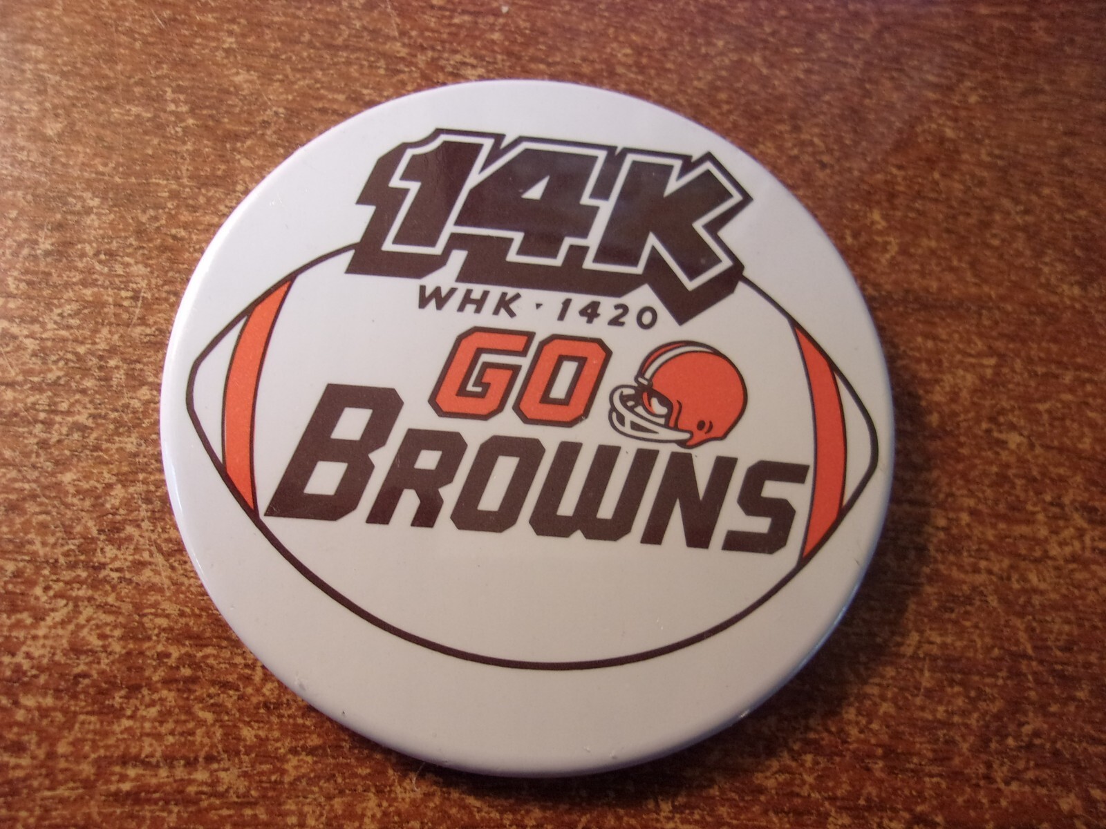 GO BROWNS - 14K WHK-1420 - CLEVELAND BROWNS FOOTBALL - 3" VINTAGE ...