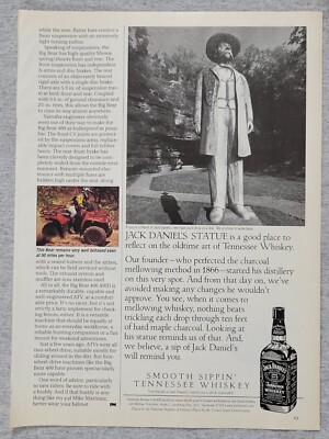1999 Magazine Advertisement Page Jack Daniel's Tennessee Whiskey Statue ...