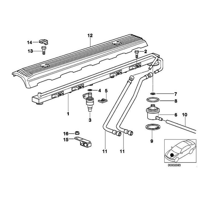 BMW 5ER E39-KRAFTSTOFFEINSPRITZSYSTEM SCHLAUCH 13311744100 NEU online ...