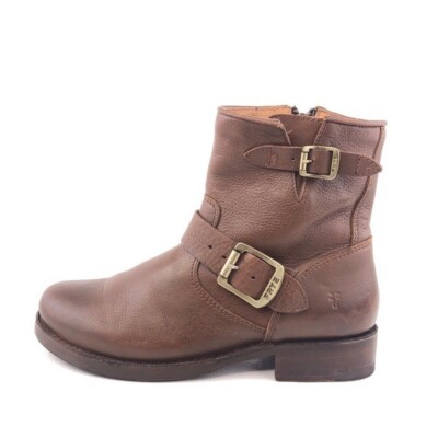 Frye Vicky 6'' Engineer Moto Boots Womens Size 6 B Cognac Brown Leather ...