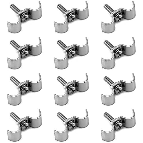 12 Pack Stainless Steel Double Line Clamp Fuel Line Clips for Tube Pipe ...