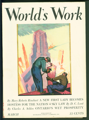World's Work Magazine March 1929 Art Deco Cover Men Welding a Skycraper ...