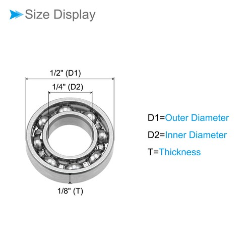 2pcs Deep Groove Ball Bearing R188 Model 3mm x 10mm x 4mm Open Type ...