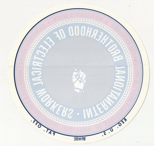 8" IBEW International Brotherhood Electrical Workers UNION Window Car ...