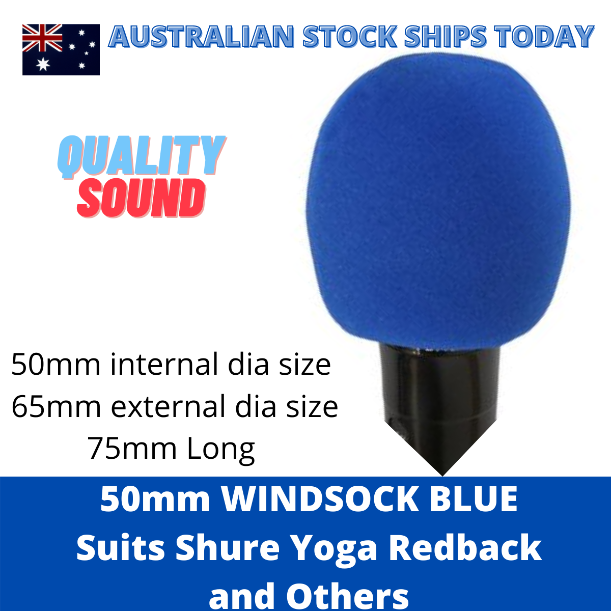 Microphone Wind Sock Foam Cover Blue 50mm internal diameter | eBay