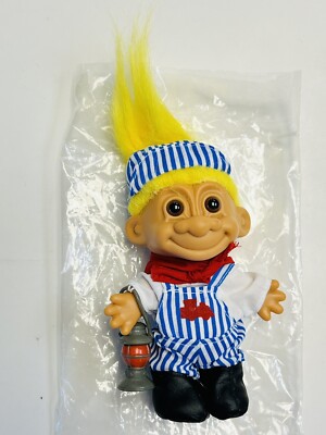 Vtg NOS 90’s Russ Berrie Train Conductor Troll Doll with Engineer ...