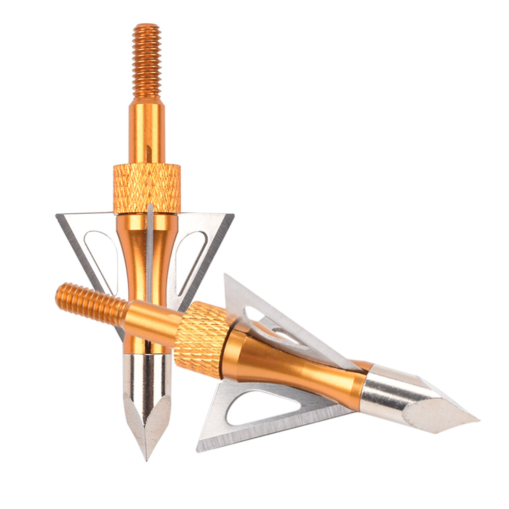Archery Broadheads 3 Fixed Steel Blade 100grain Hunting Arrowheads Set ...