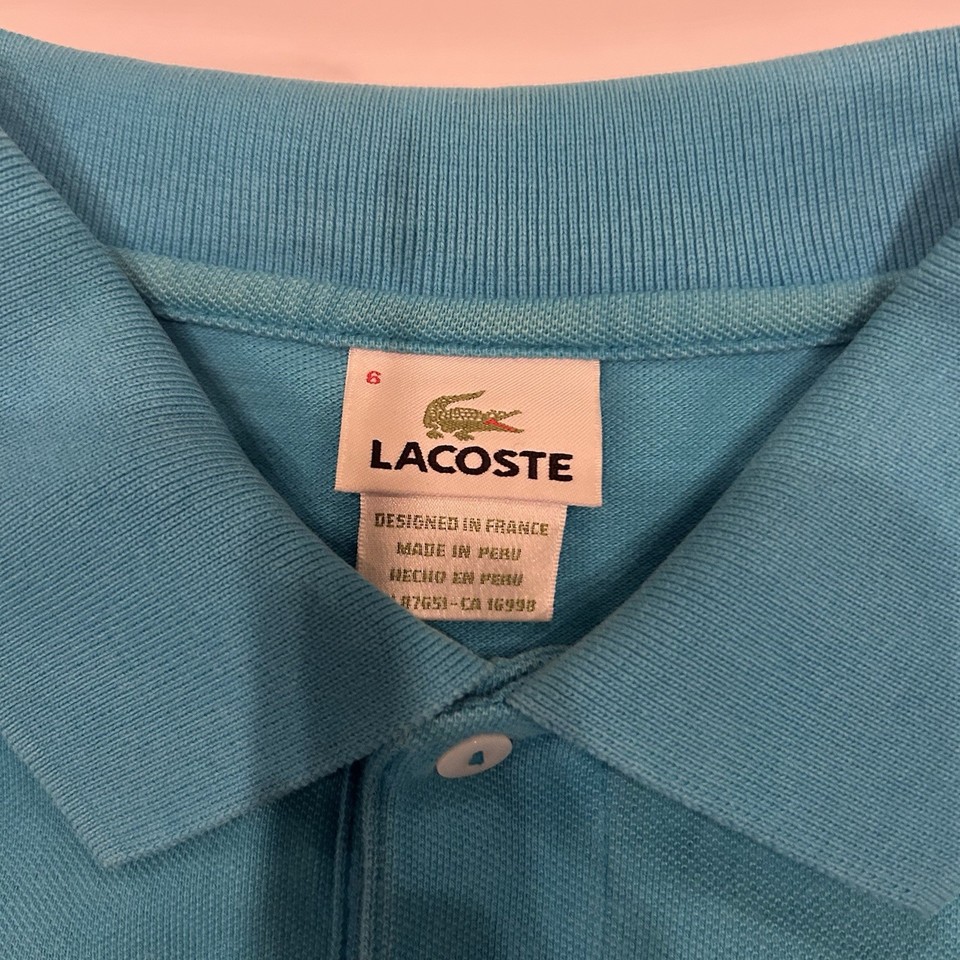 Lacoste Polo Shirt Mens XL Teal Blue Crocodile Logo Classic Cotton ...