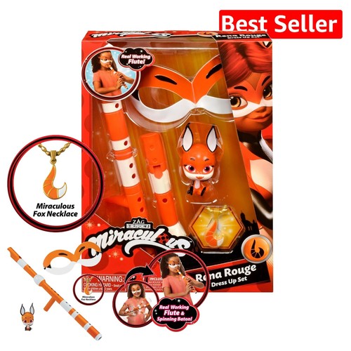 Ladybug Rena Rouge Dress-Up Set with Mask, Flute, and Trixx Kwami ...