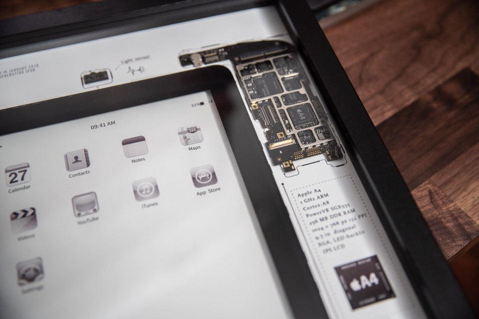 Framed Disassembled iPad 1 Art, Teardown Tablet Wall Display,Gift for ...