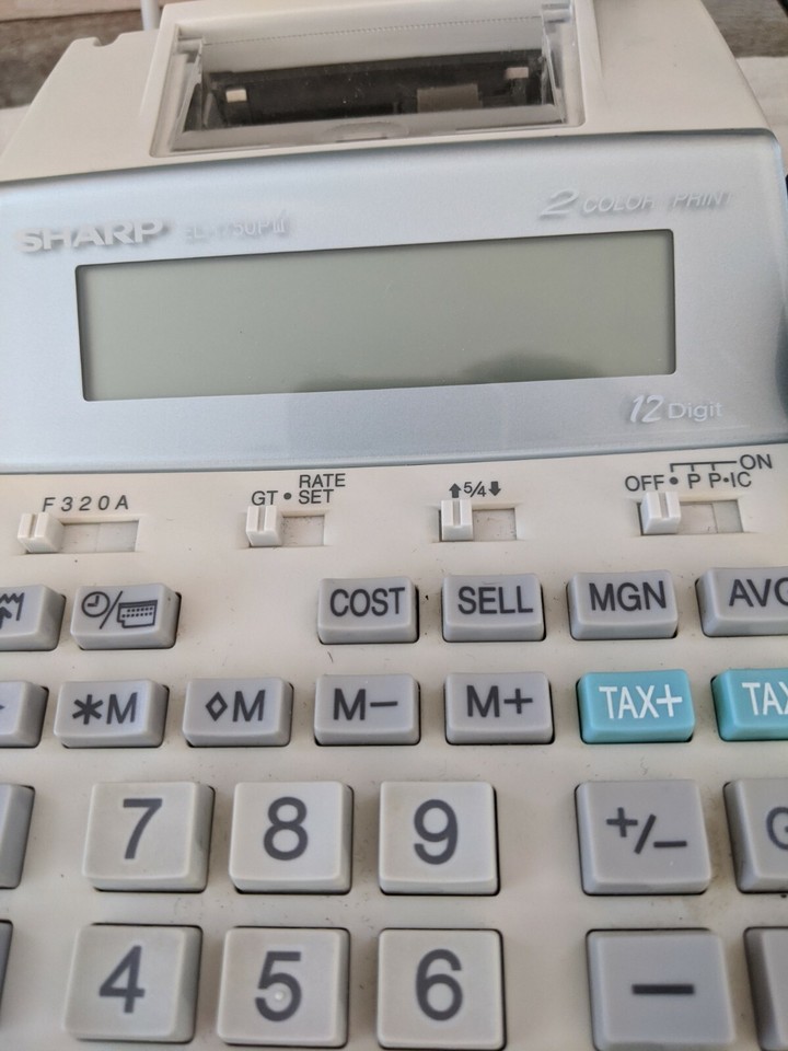 Sharp EL-1750PIII 2 Color Print 12 Digit Calculator | eBay