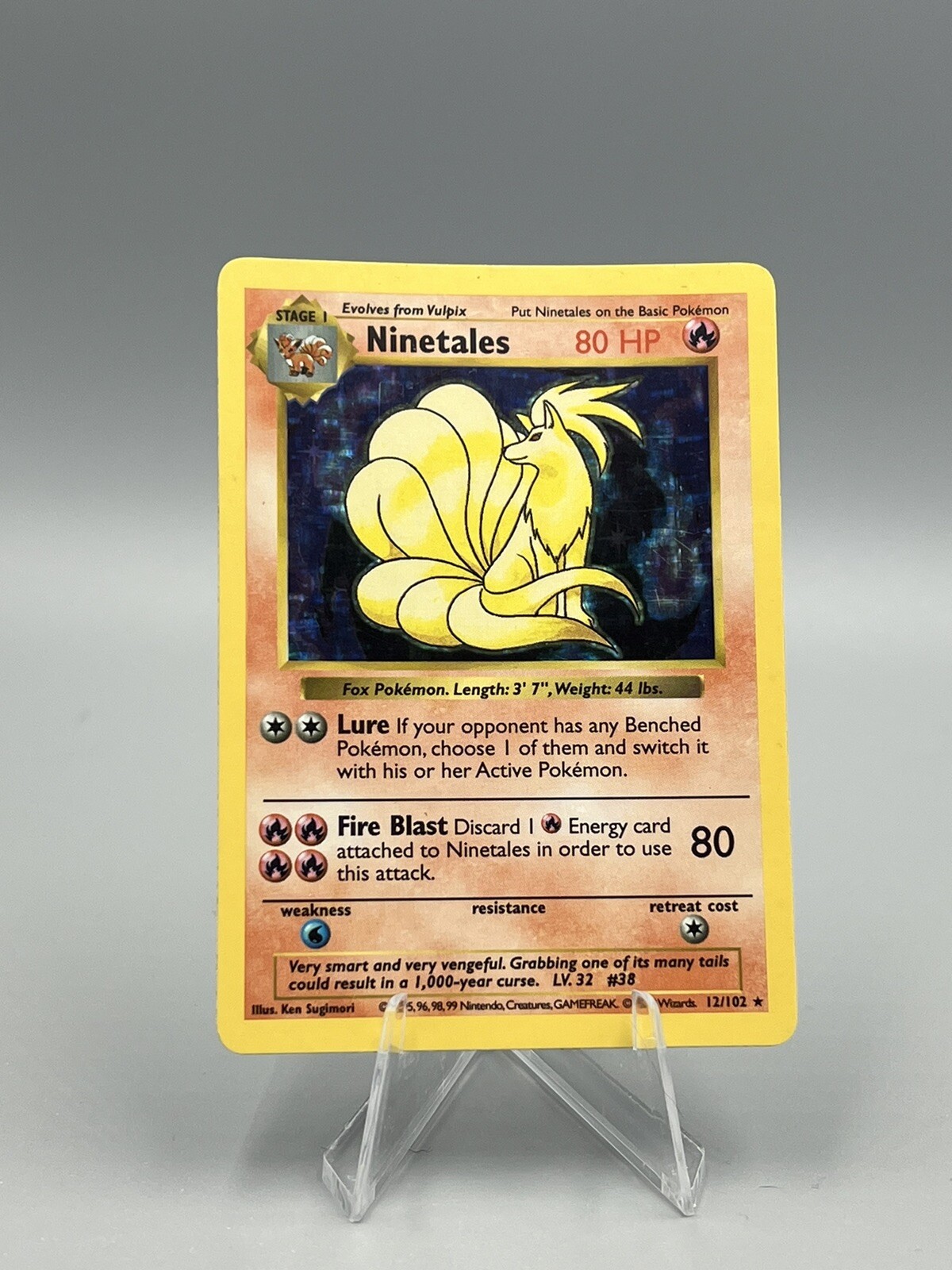 Pokémon TCG Ninetales Base Set 12/102 Holo Shadowless Holo Rare | eBay