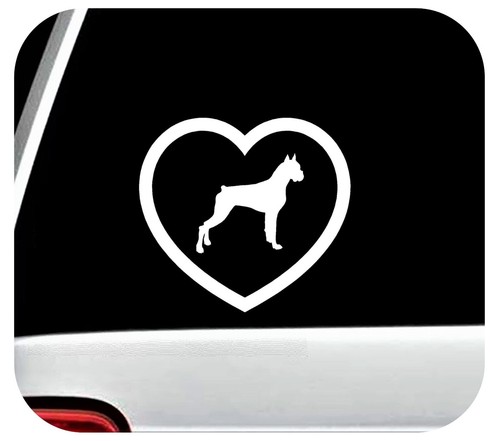 Boxer Dog Heart Shaped Vinyl Decal Window Sticker | eBay