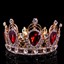 6cm Tall Ruby Red Sparkling Crystal Gold Queen Crown Wedding Prom Party ...
